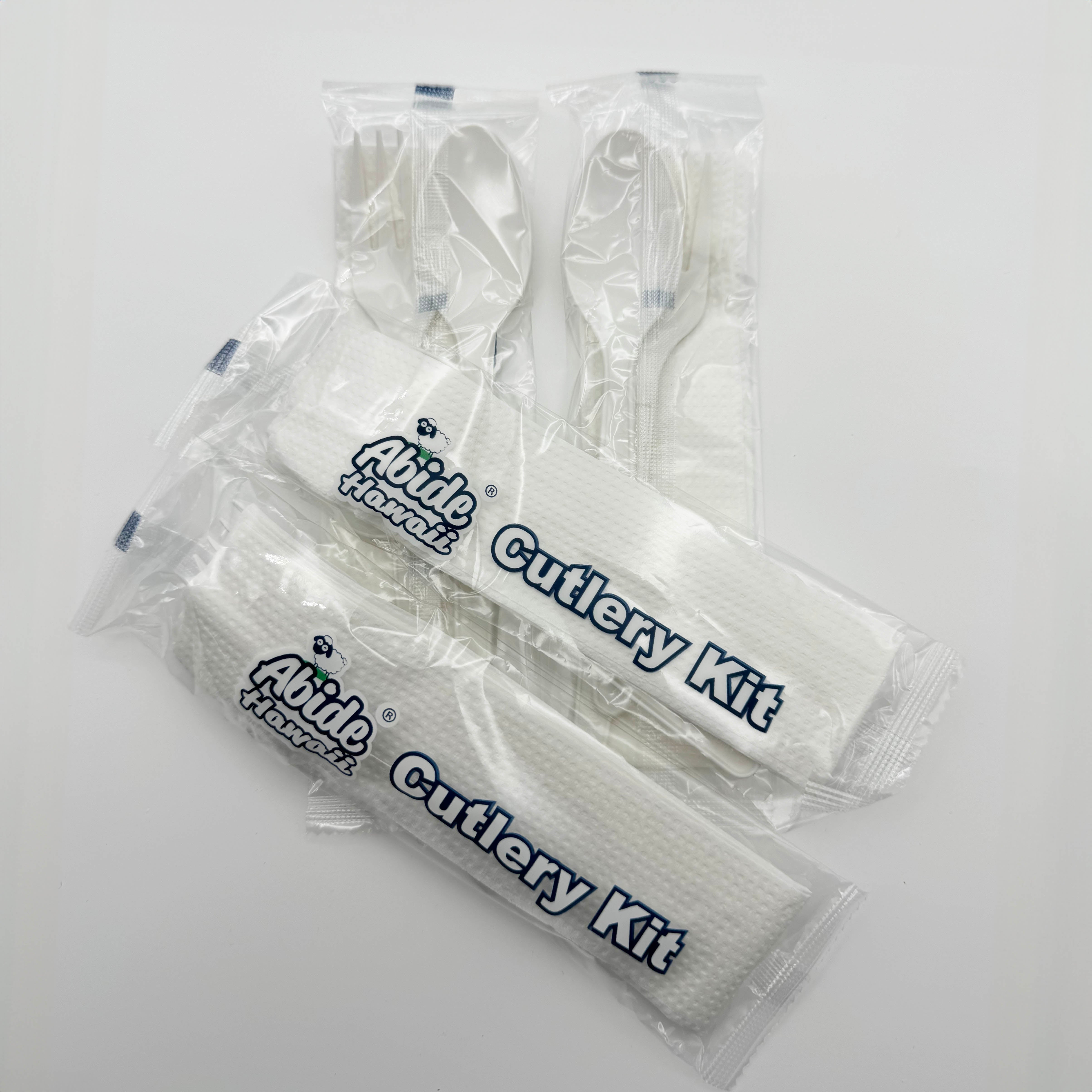 Bioplastic Cuterly Kit, CPLA, 1 Fork + 1 Spoon + 1 Napkin per Pack, Co ...