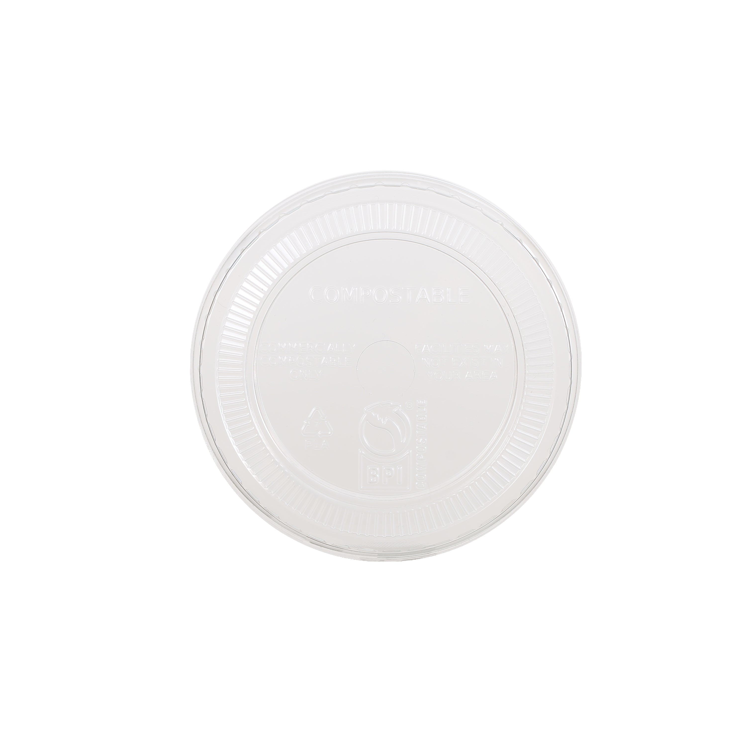 Bioplastic Flat Lid, PLA, Clear, For 9oz-24oz Cup, Cold Only, 96mm Dia ...